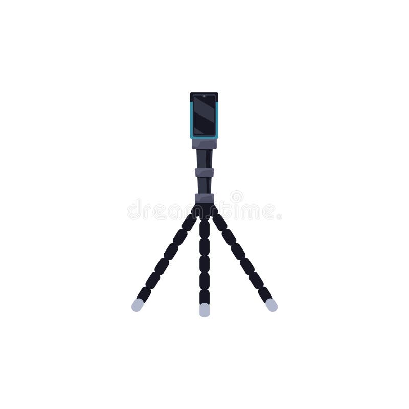 Vector Flexible Tripod and Smartphone Stock Vector - Illustration of ...