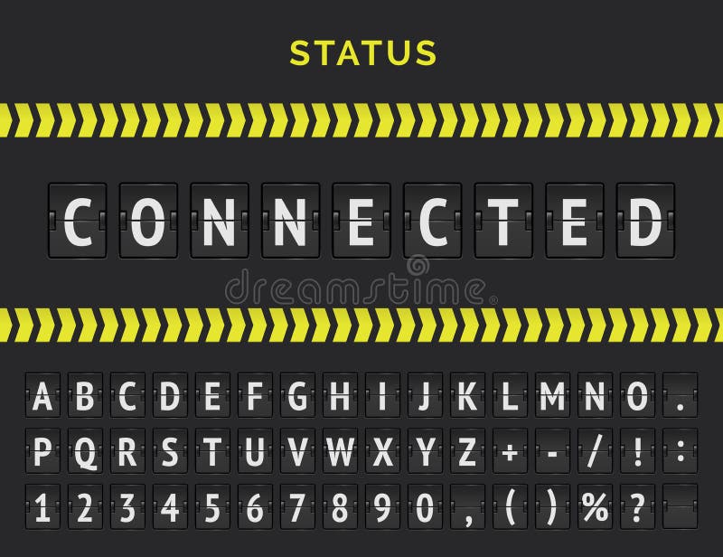 Vector Flight Info Board of Flights Being Connected. Mechanical Airport ...