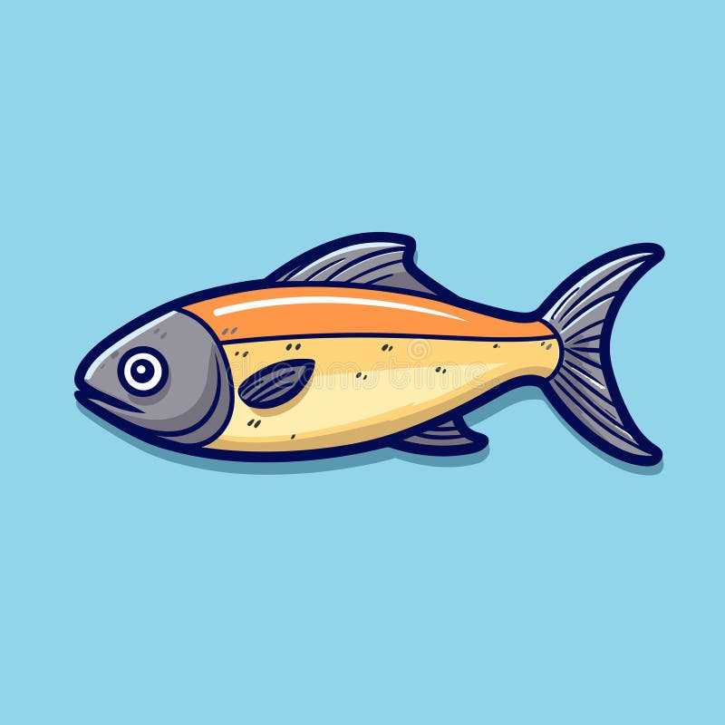 Vector of a Floating Fish in Clear Blue Water Stock Vector ...