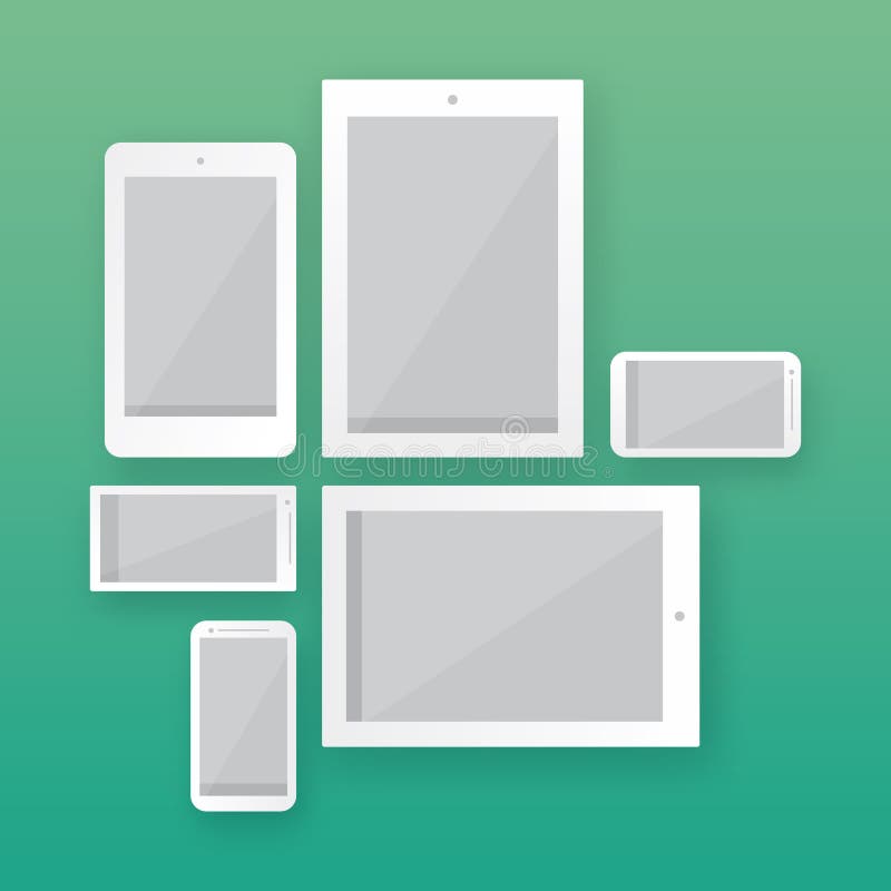 Vector Floating Mobile Devices. Stock Illustration - Illustration of ...