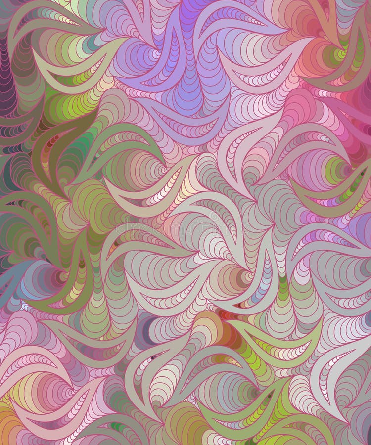 Vector Floral Background Of Drawn Lines Stock Vector - Illustration of ...