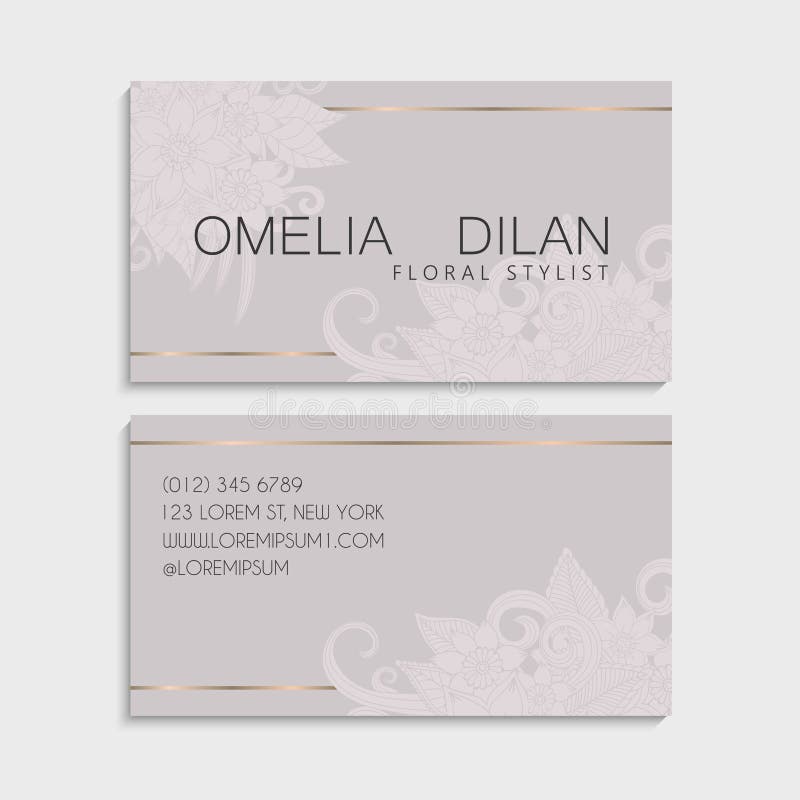Vector Floral Business Card Set Stock Vector - Illustration of frame ...