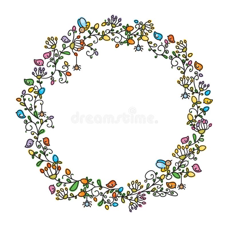 Floral Line Circle Stock Illustrations – 115,172 Floral Line Circle ...
