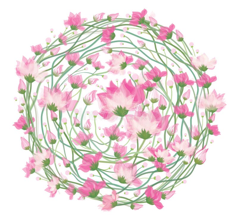 Vector Floral Circle Shape. Stock Vector - Illustration of circle ...