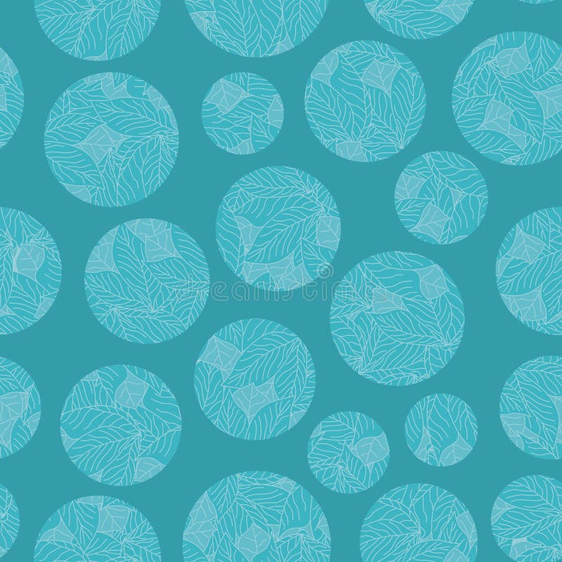 Vector Floral Circles in Aqua on Aqua Background Seamless Repeat ...