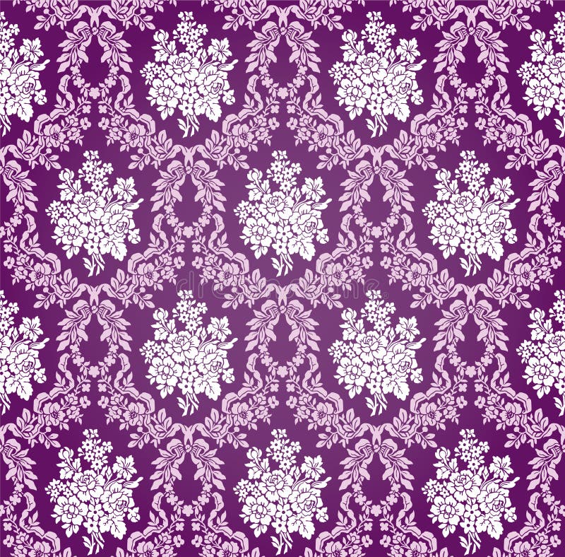 Vector Floral Damask Background Pattern Stock Illustration ...