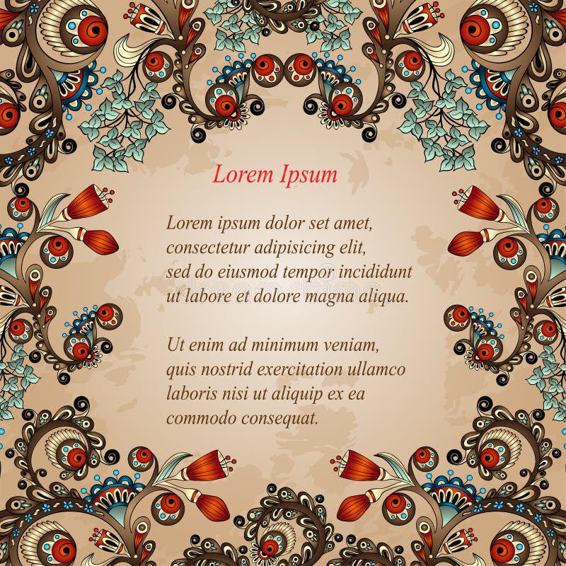 Vector Floral Decorative Background. Stock Illustration - Illustration ...