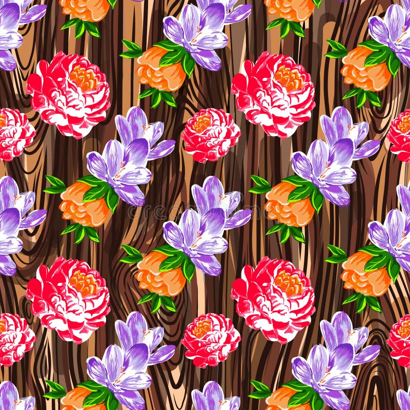 Vector Floral Del Estampado De Plores Del Vintage Ilustración del ...