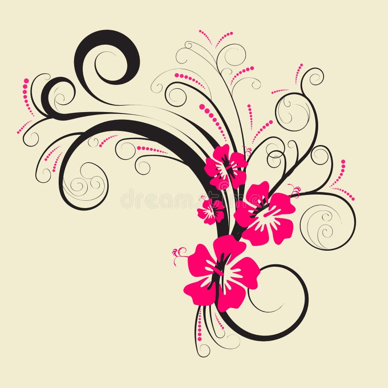 Vector Floral Border Design Stock Illustration - Illustration of curve ...