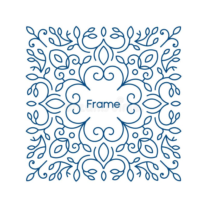 Vector Floral Frame with Copy Space for Text in Stock Vector ...