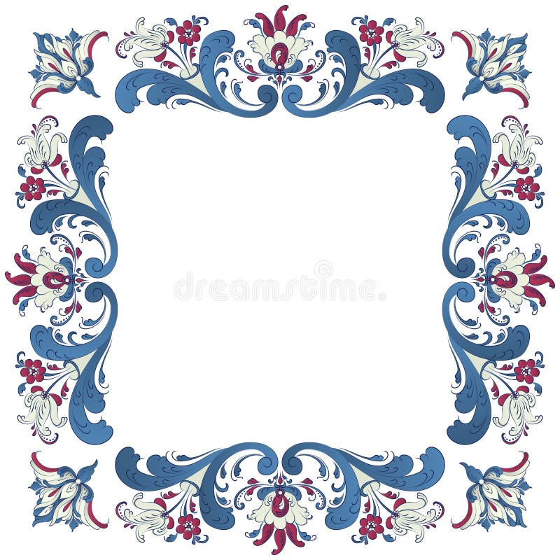 Rosemaling frame 1 stock vector. Illustration of pattern - 269128146