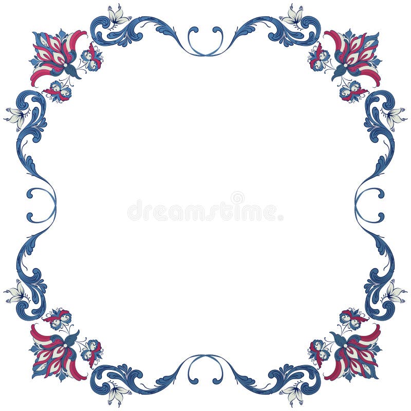 Rosemaling frame 4 stock vector. Illustration of ornamental - 269128149