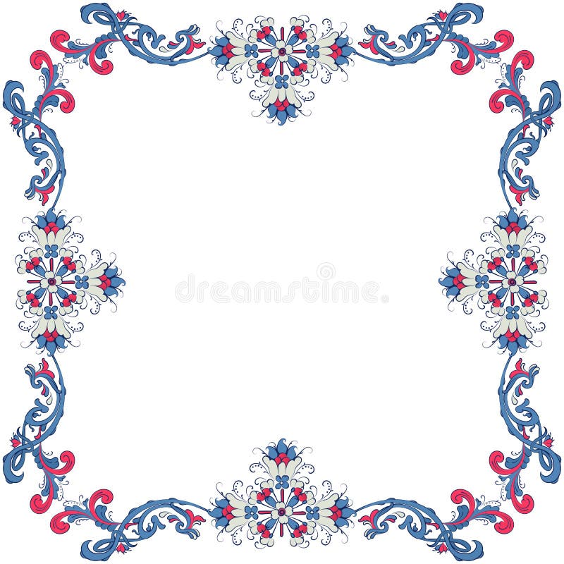 Rosemaling frame 6 stock vector. Illustration of norwegian - 269128154