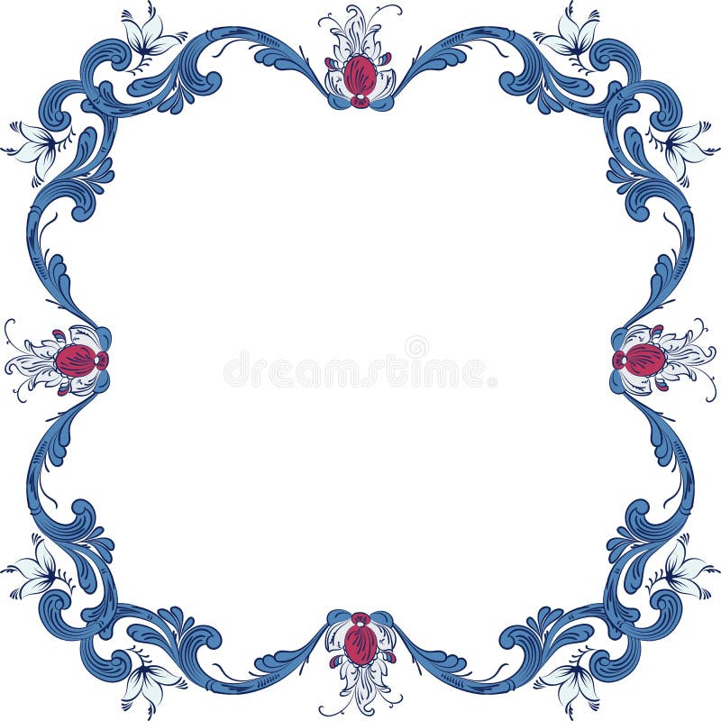 Rosemaling frame 11 stock vector. Illustration of nordic - 269128164