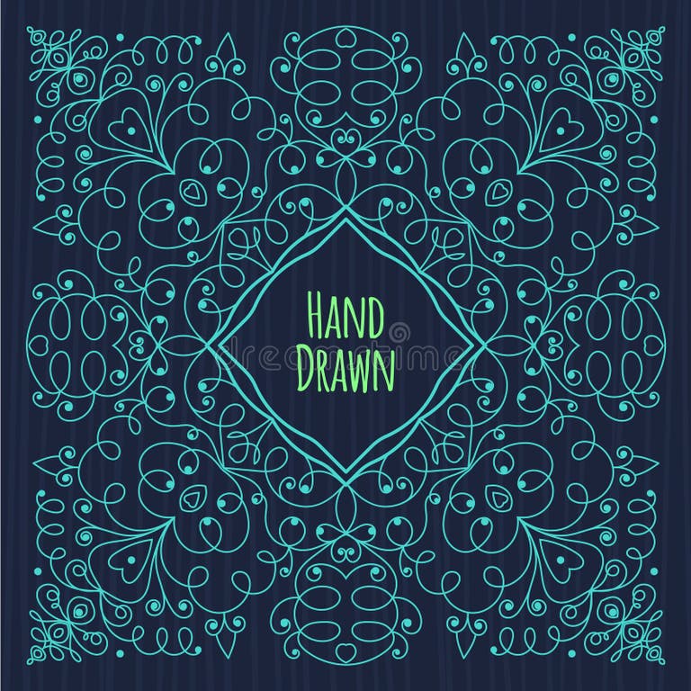 Vector Floral Frame in Trendy Mono Line Style Stock Vector ...