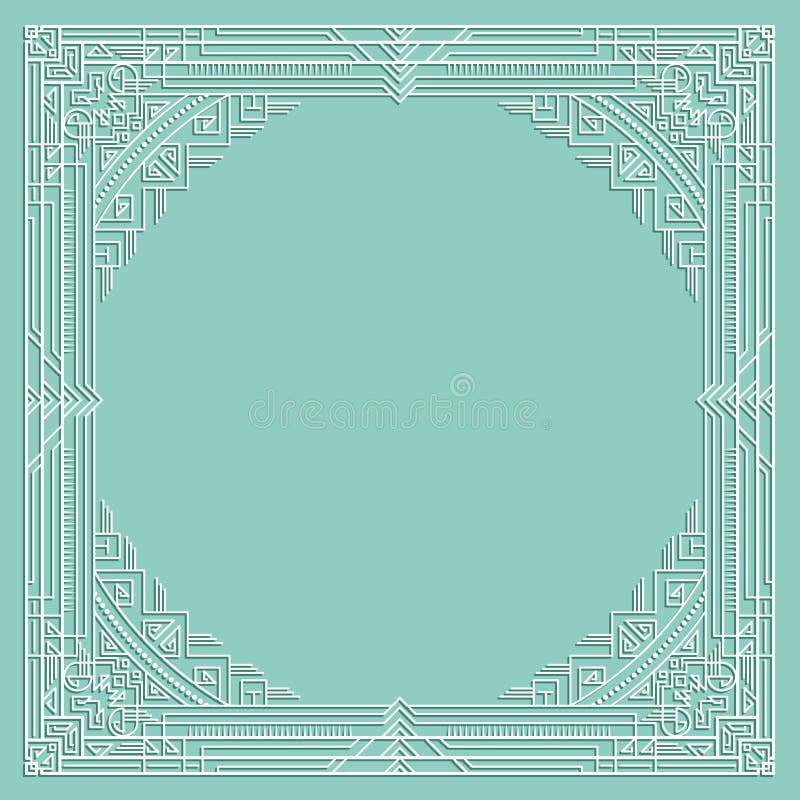 Vector Floral and Geometric Monogram Frame on Dark Gray Background ...