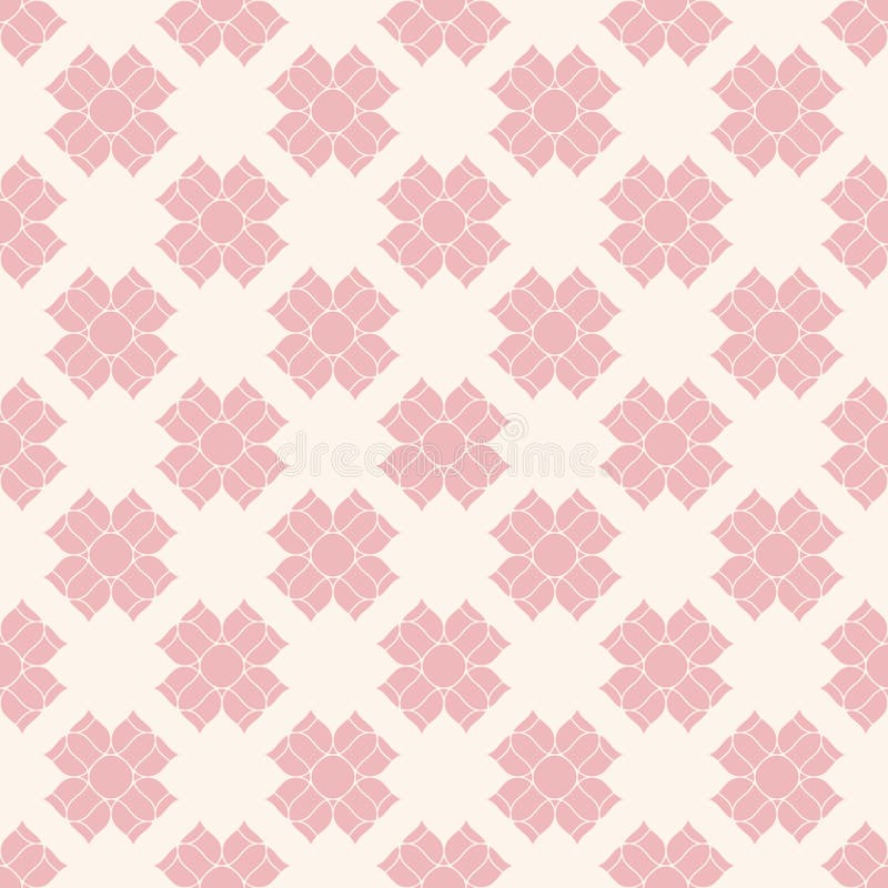 Vector Floral Geometric Seamless Pattern. Subtle Pink and White ...