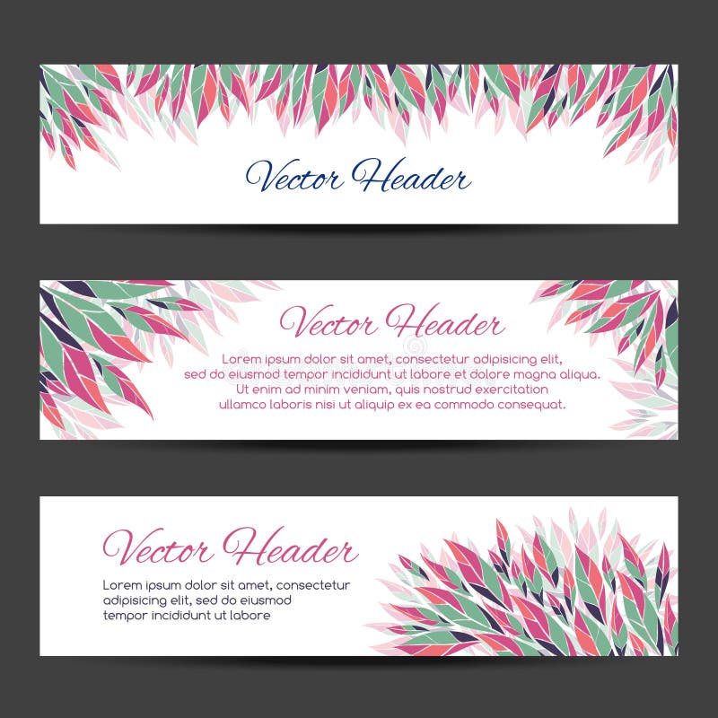 Floral headers and borders stock vector. Illustration of decorative ...