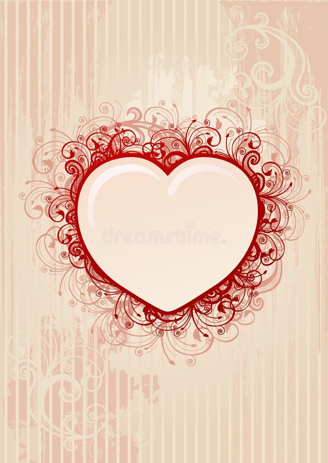 Vector Illustration of Floral Heart Frame Stock Vector - Illustration ...