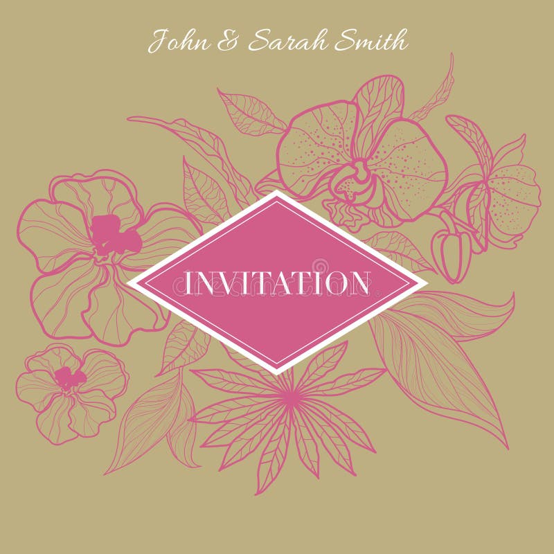 Vector floral INVITATION stock vector. Illustration of classic - 66205738