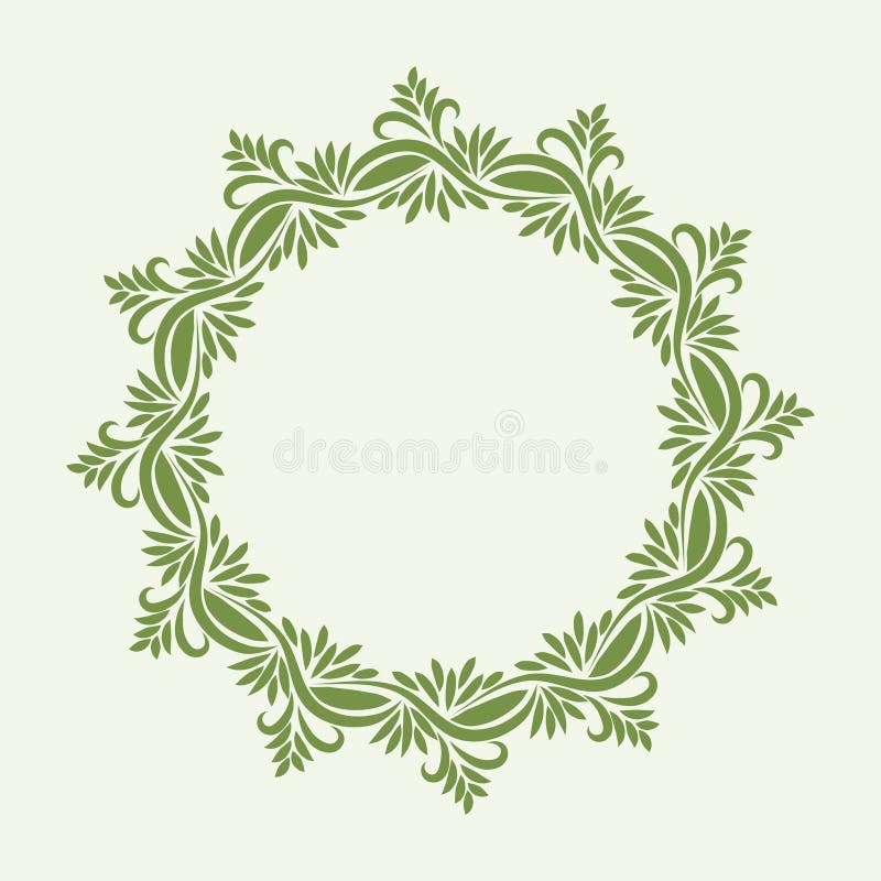 Vector Floral Leaves Frame with Blank Space, Isolated Stock Vector ...