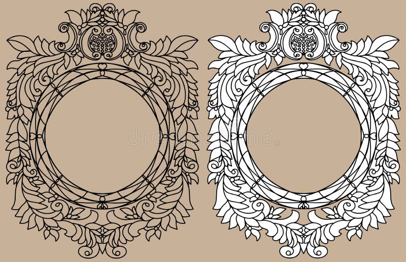 Vector Floral Monogram Frame. Floral, Linear and Leaf Frames Stock ...