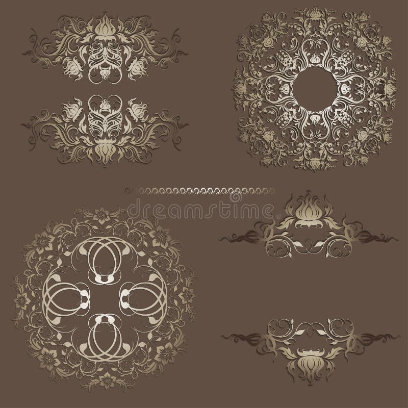 Vector Floral Ornaments Design Elements Stock Vector - Illustration of ...