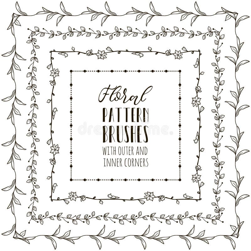 Flowers Line Drawing Corners Stock Illustrations – 752 Flowers Line ...