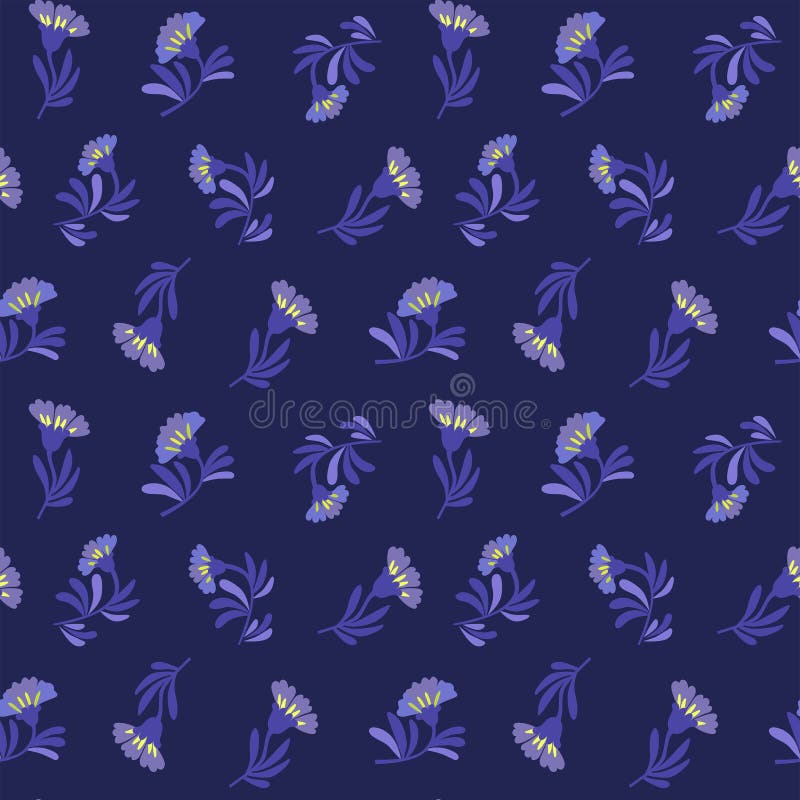 Vector Floral Pattern in Minimalistic Style with Cute Simple Stylized ...