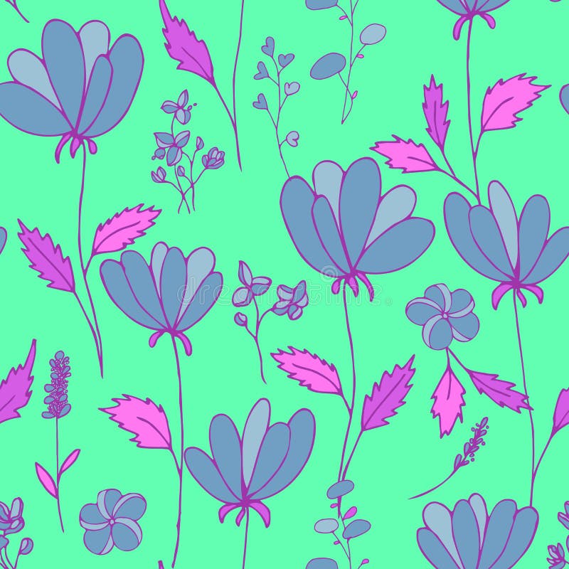 Vector Floral Pattern Seamless Background Stock Vector - Illustration ...