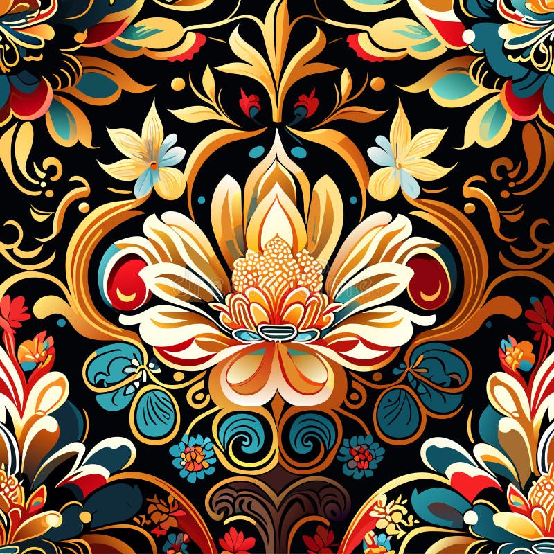 Floral Pattern Seamless Desing Illustrations Background_0101 Stock ...