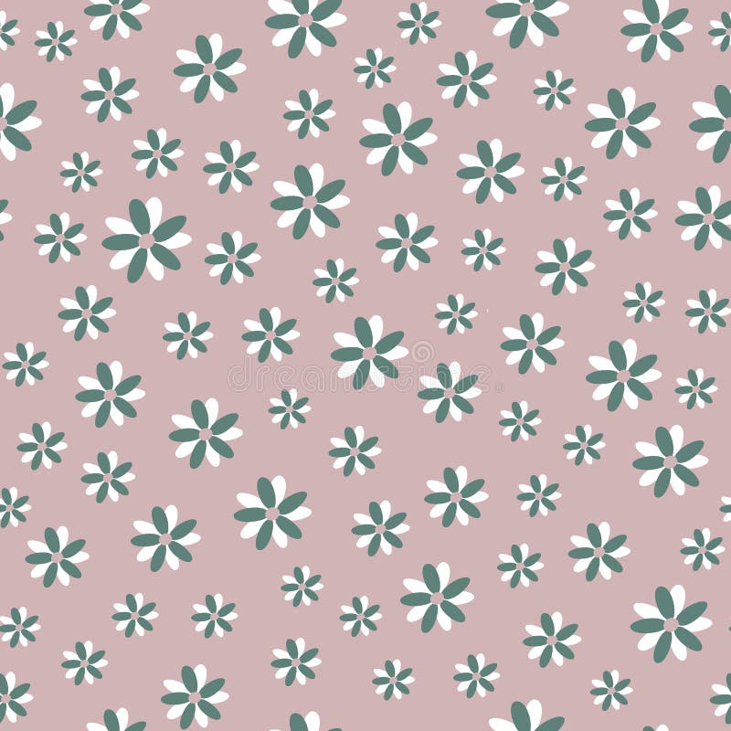 Simple Pastel Color Floral Pattern Vector Seamless Stock Vector ...