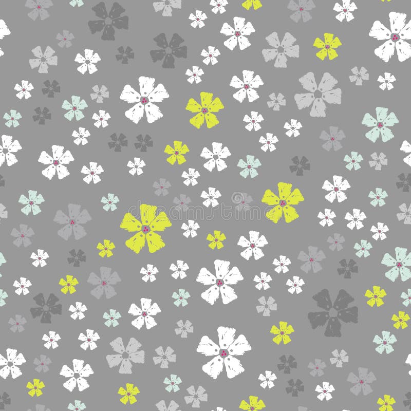 Simple Pastel Color Floral Pattern Vector Seamless Stock Vector ...