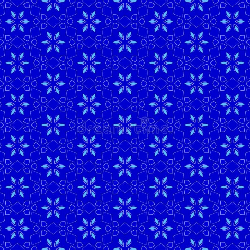 Vector Floral Pattern in Shades of Blue and Cyan Stock Vector ...