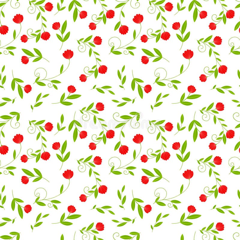 Vector Floral Pattern, Spring Summer Backdrop. Hand Drawn Surface ...