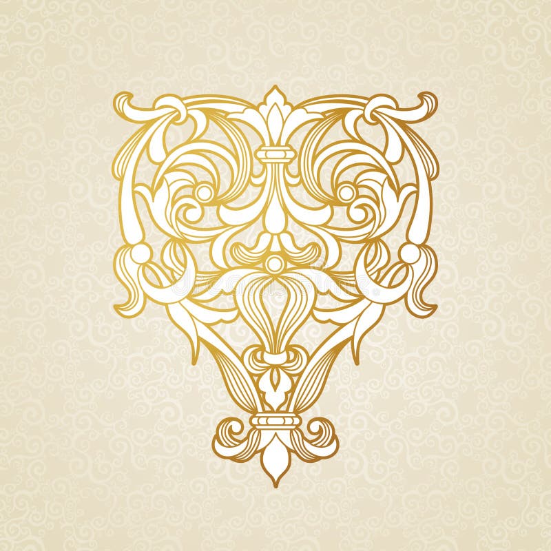 Vector Floral Pattern in Victorian Style. Stock Vector - Illustration ...