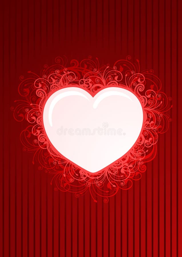 Vector Floral Red Heart Frame Stock Vector - Illustration of love ...