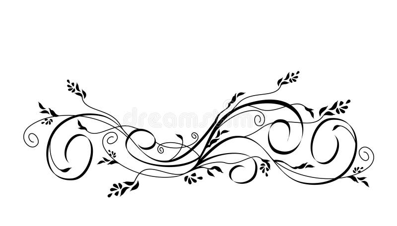 Vector Floral Scroll Ornament Stock Vector - Illustration of painting ...