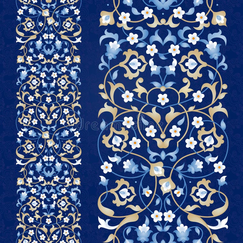 Vector Floral Seamless Border in Eastern Style. Stock Vector ...