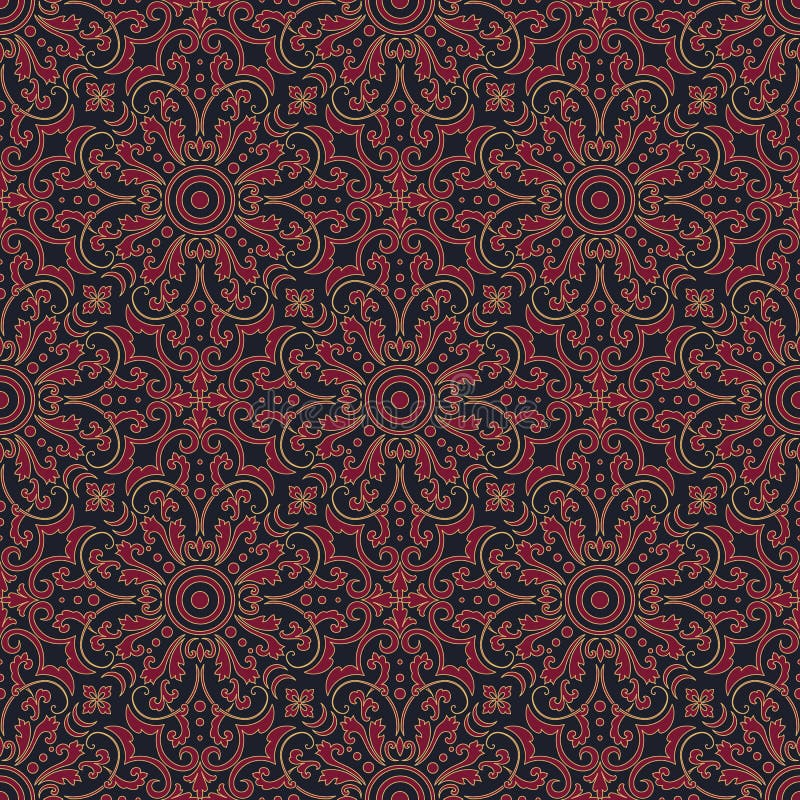 Vector Floral Seamless Pattern Background in Arabian Style. Arabesque ...