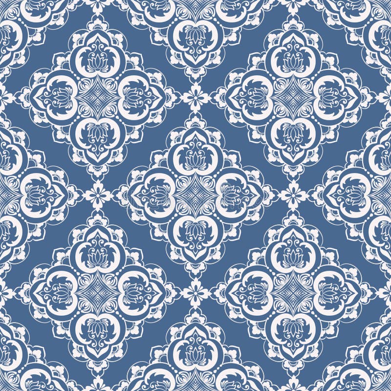 Vector Floral Seamless Pattern Background In Arabian Style. Arabesque ...