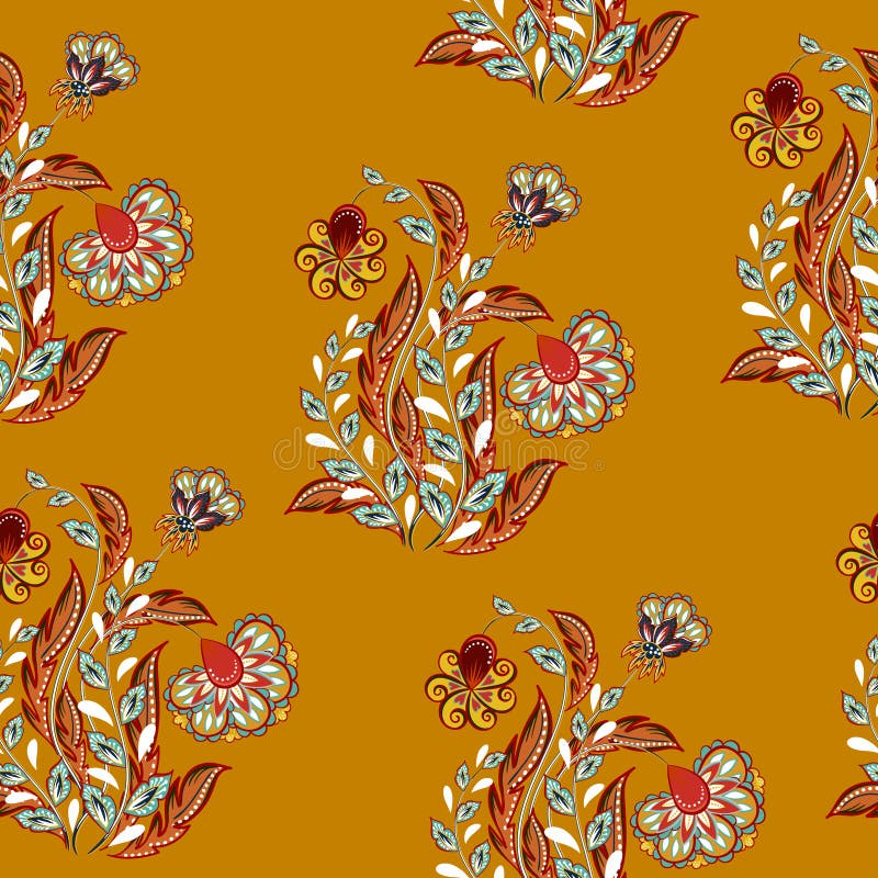 Vector Floral Seamless Pattern with Hand Drawing Fantasy Flowers Stock ... Vector Floral Seamless Pattern with Hand Drawing Fantasy Flowers Stock ...