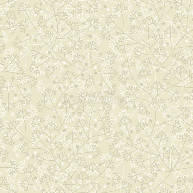 Vector Floral Seamless Retro Pattern on Beige Background Stock Vector ...