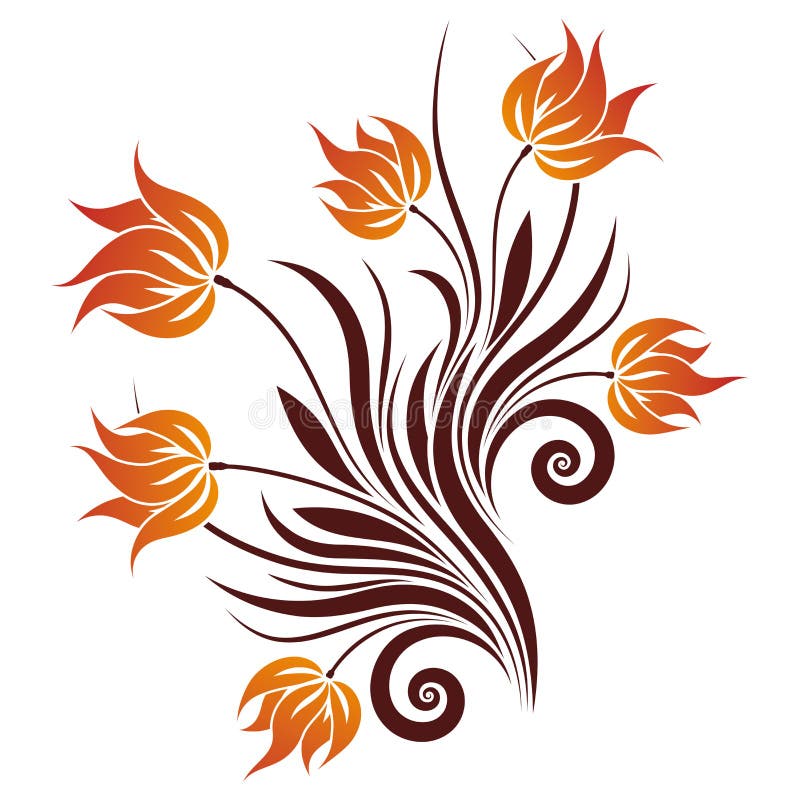 Set of Floral Swirl Designs Stock Vector - Illustration of floral, curl ...