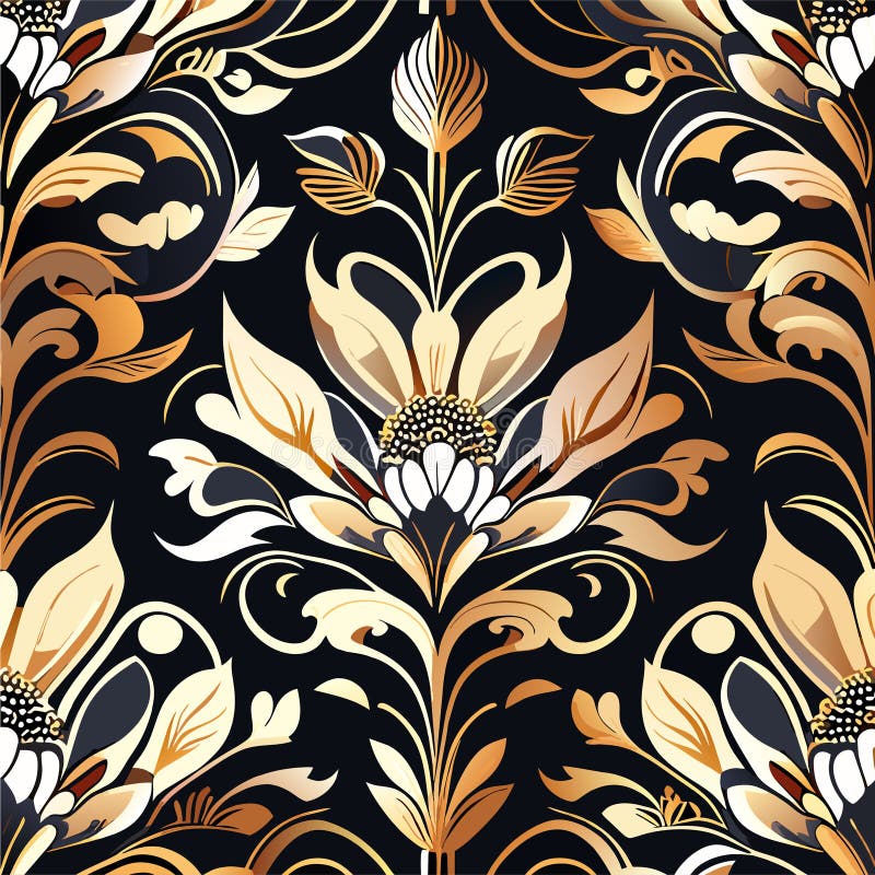 Floral Arts Pattern Design Seamless Illustion Background_0121 Stock ...