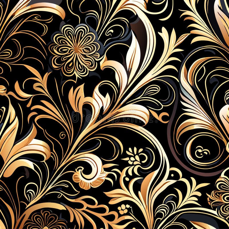 Floral Arts Pattern Design Seamless Illustion Background_0121 Stock ...