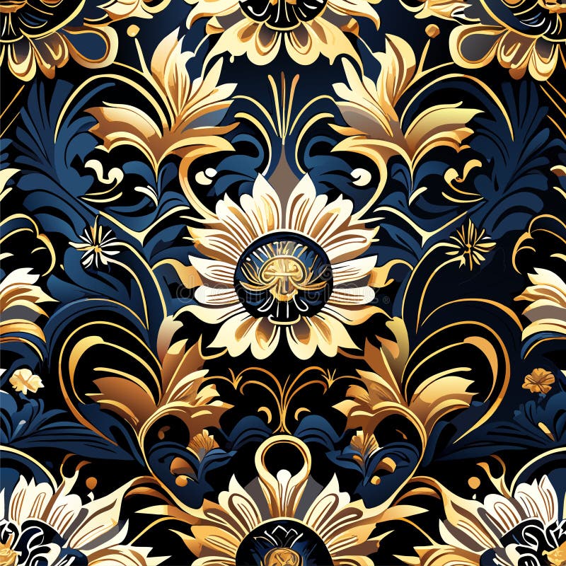 Floral Arts Pattern Design Seamless Illustion Background_0121 Stock ...
