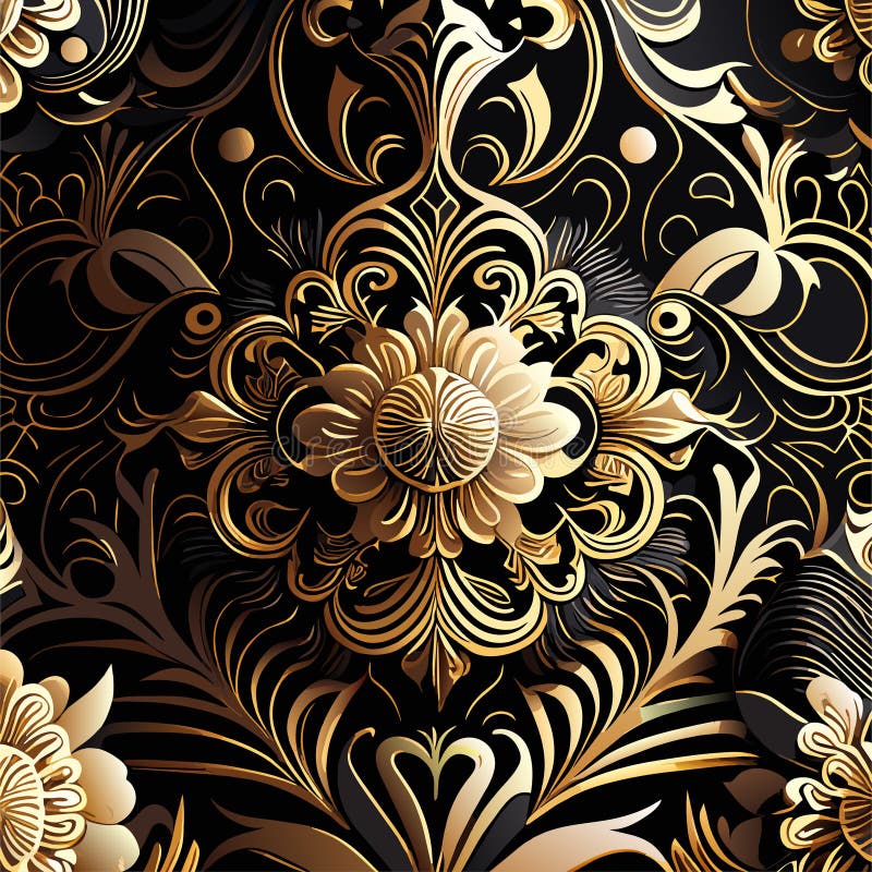 Floral Arts Pattern Design Seamless Illustion Background_0121 Stock ...