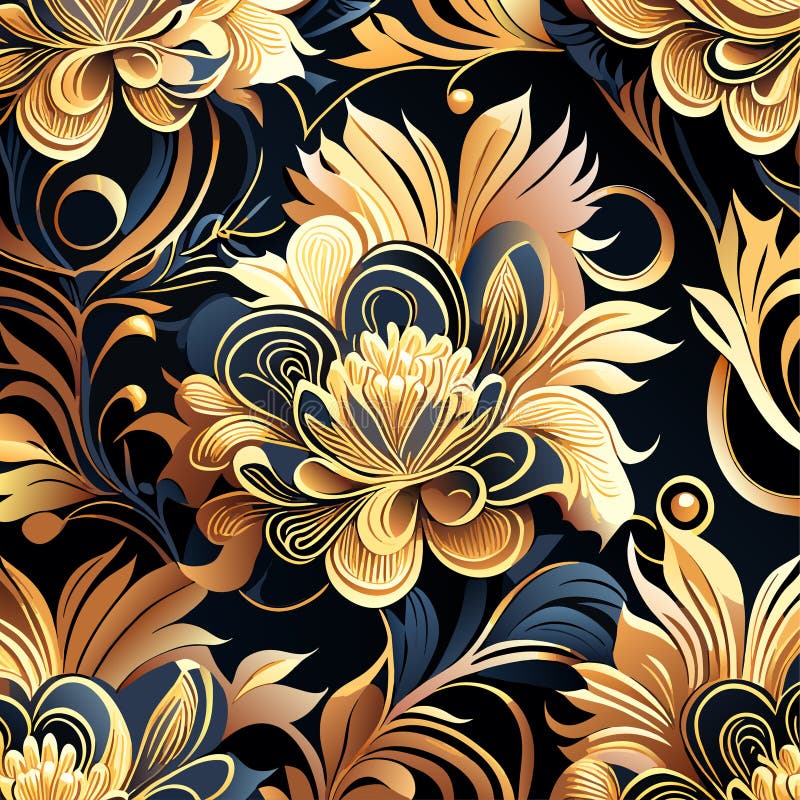 Floral Arts Pattern Design Seamless Illustion Background_075 Stock ...