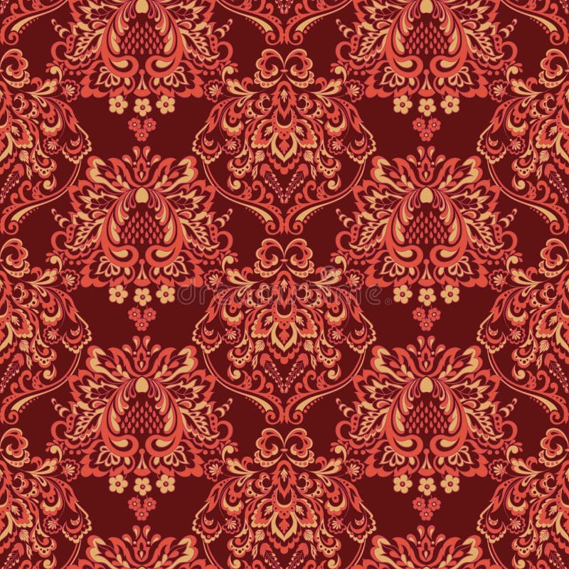 Vector Floral Wallpaper. Classic Baroque Floral Ornament Stock Vector ...